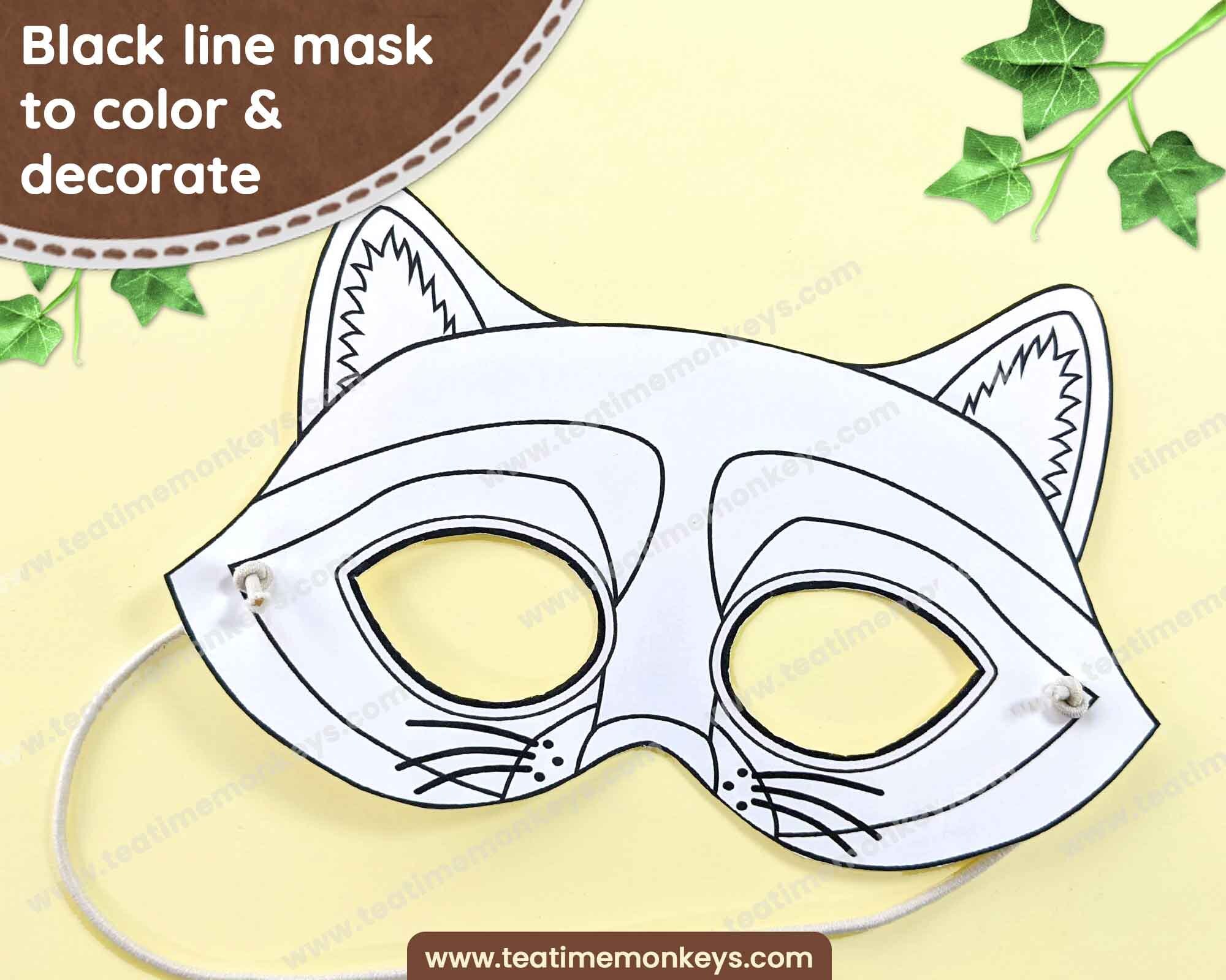 RACCOON Mask: in Color and for Coloring Printable Mask for - Etsy