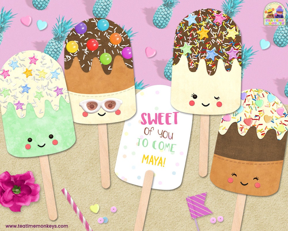Popsicle Ice Pops CHEEKY CHOCOLATE Editable Kid's - Etsy