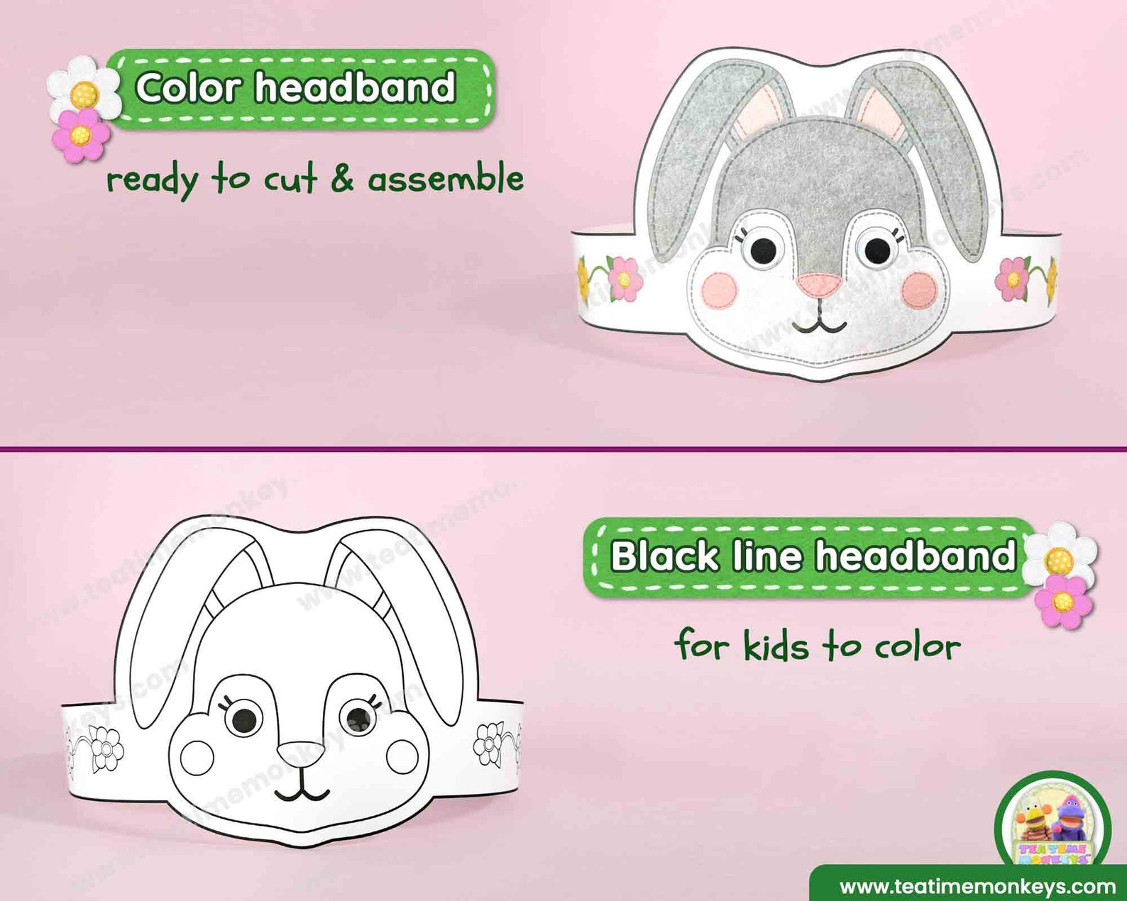 Printable BUNNY Headband Printable Crown Rabbit Craft - Etsy