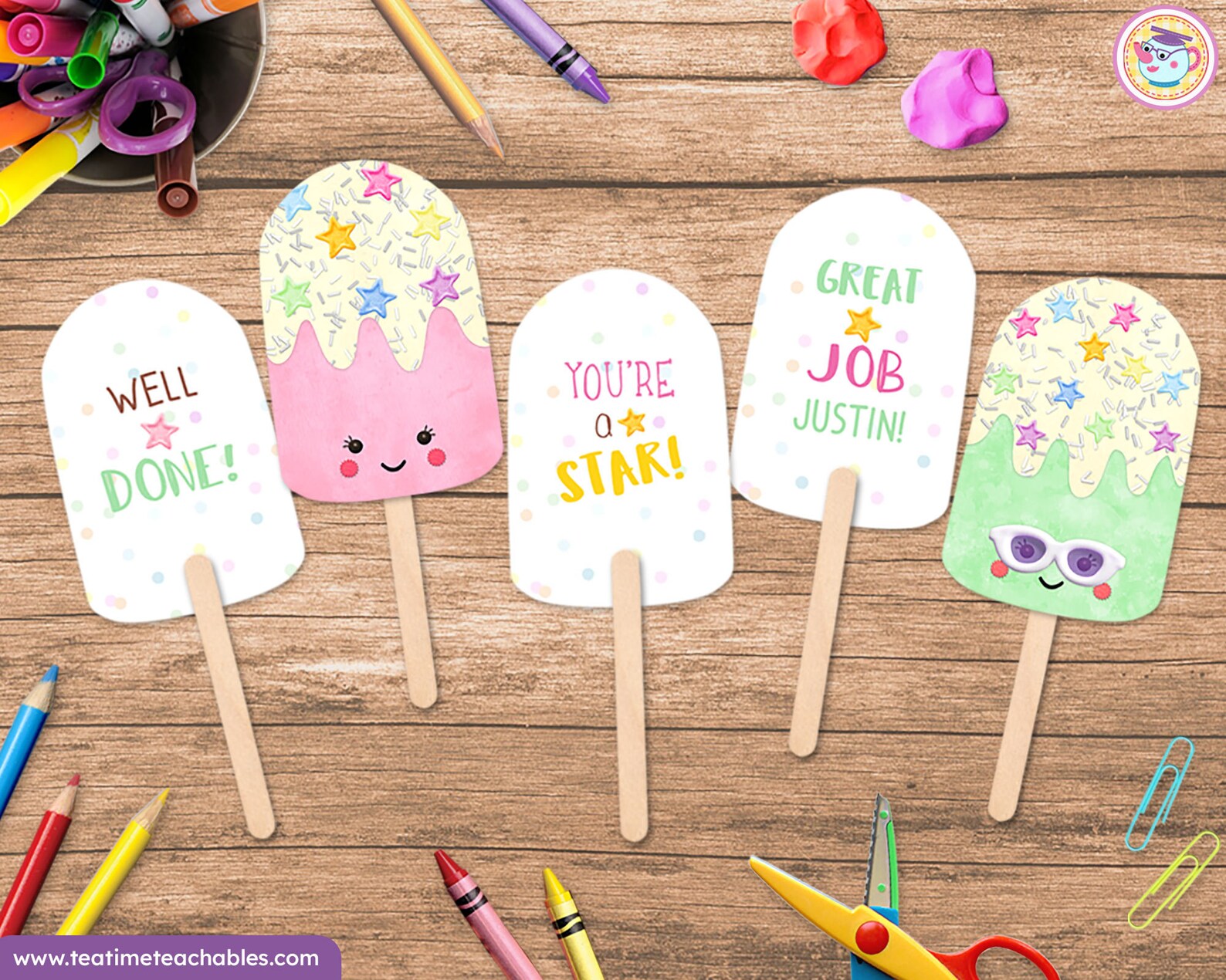 Popsicle Ice Pops - CHEEKY CHOCOLATE - Editable Kid's Party Favors ...