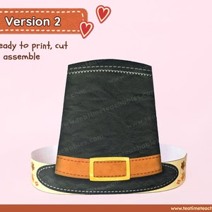 Printable Pilgrim Hat - Easy Thanksgiving Craft for Kids | PDF - Etsy
