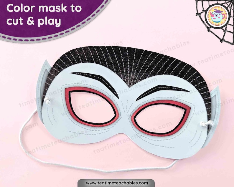 Printable Vampire Mask: Halloween Costume Craft for Kids (PDF) - Etsy