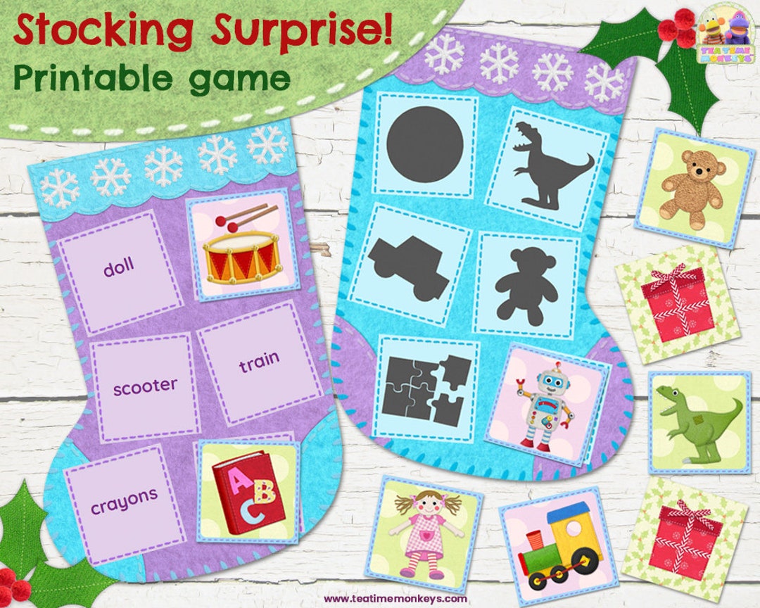 Stocking Surprise PRINT & PLAY Matching Game for Kids - Etsy