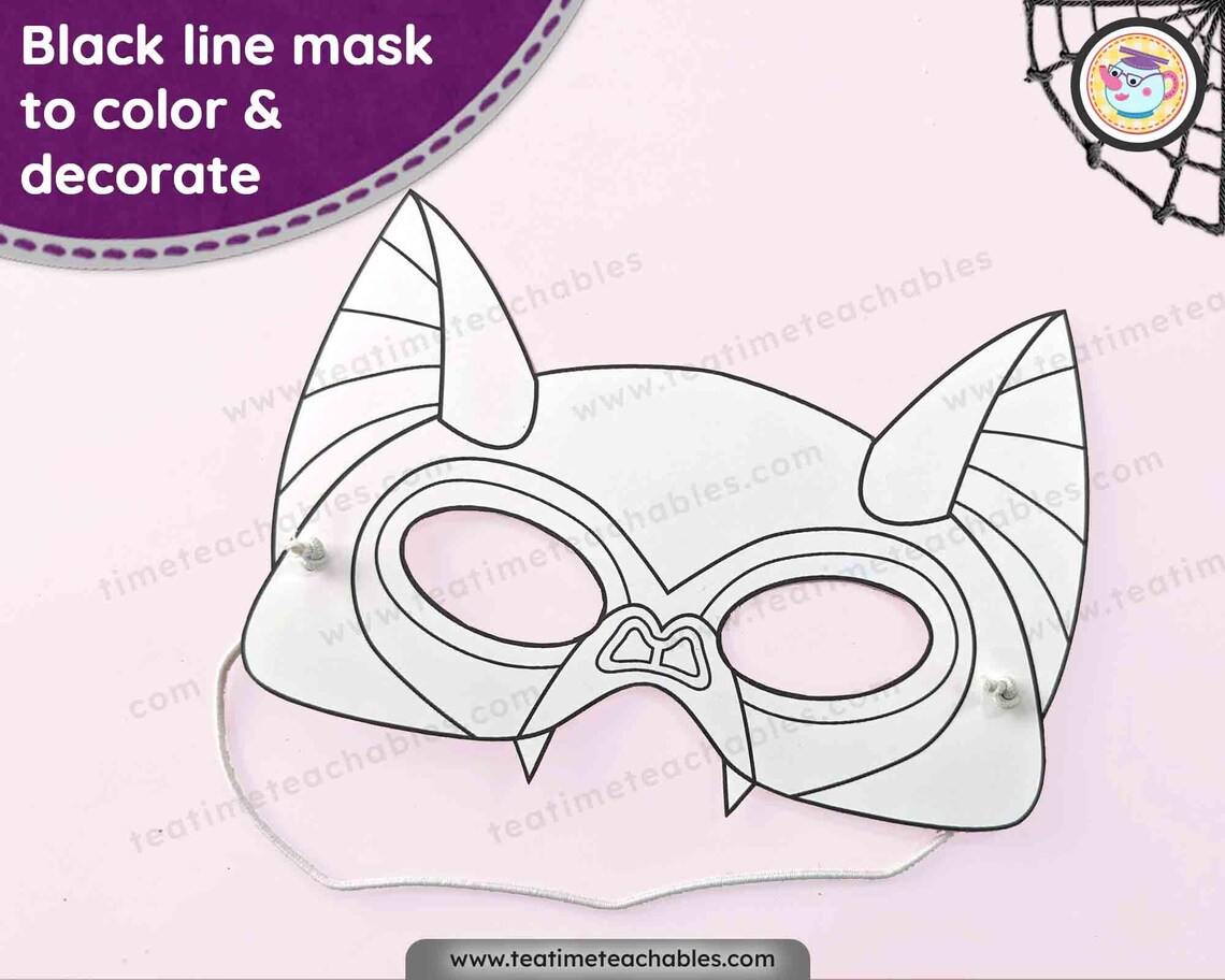 Printable Vampire Bat Mask: Halloween Costume Craft for Kids (PDF ...