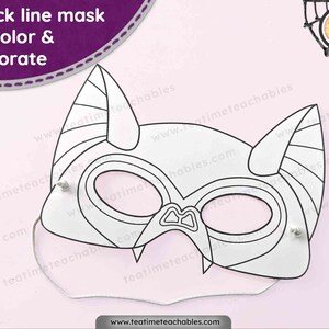 Printable Vampire Bat Mask: Halloween Costume Craft for Kids (PDF ...