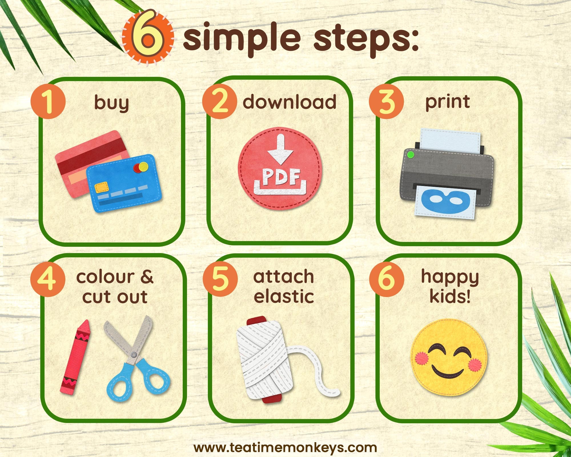 MONKEY Mask: in Color and for Coloring Printable Jungle Animals Mask ...