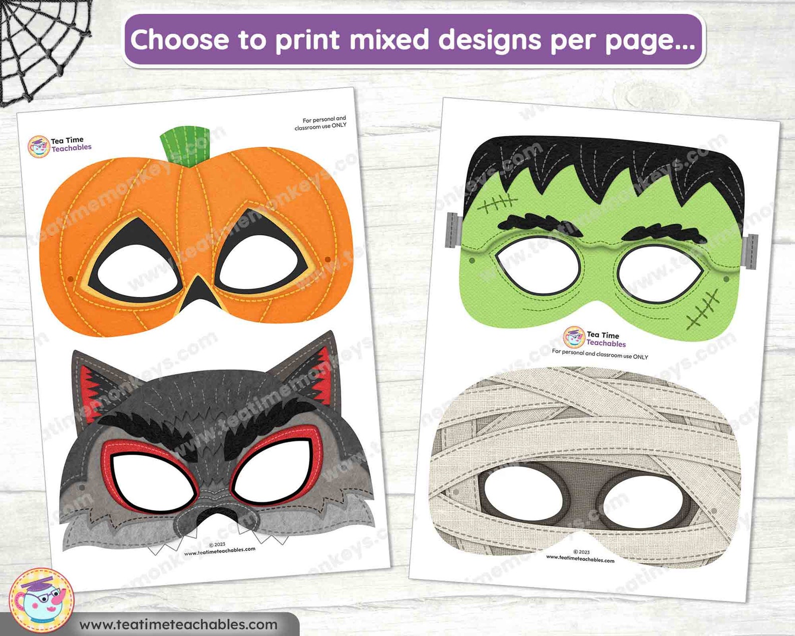 HALLOWEEN Masks for Kids | Ten Printable Masks | Precolored | PDF ...