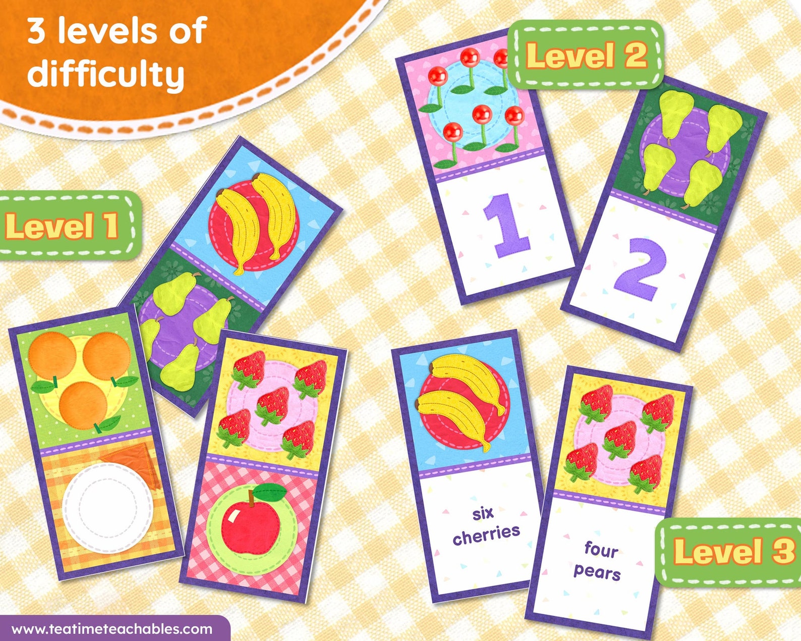 Fruit Dominoes Game | Fun & Educational Game for Kids - Etsy
