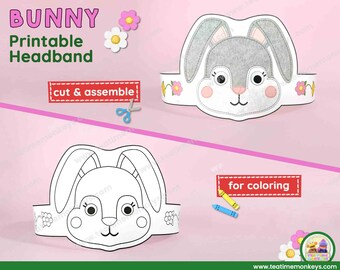 Printable BUNNY Headband Printable Crown Rabbit Craft - Etsy