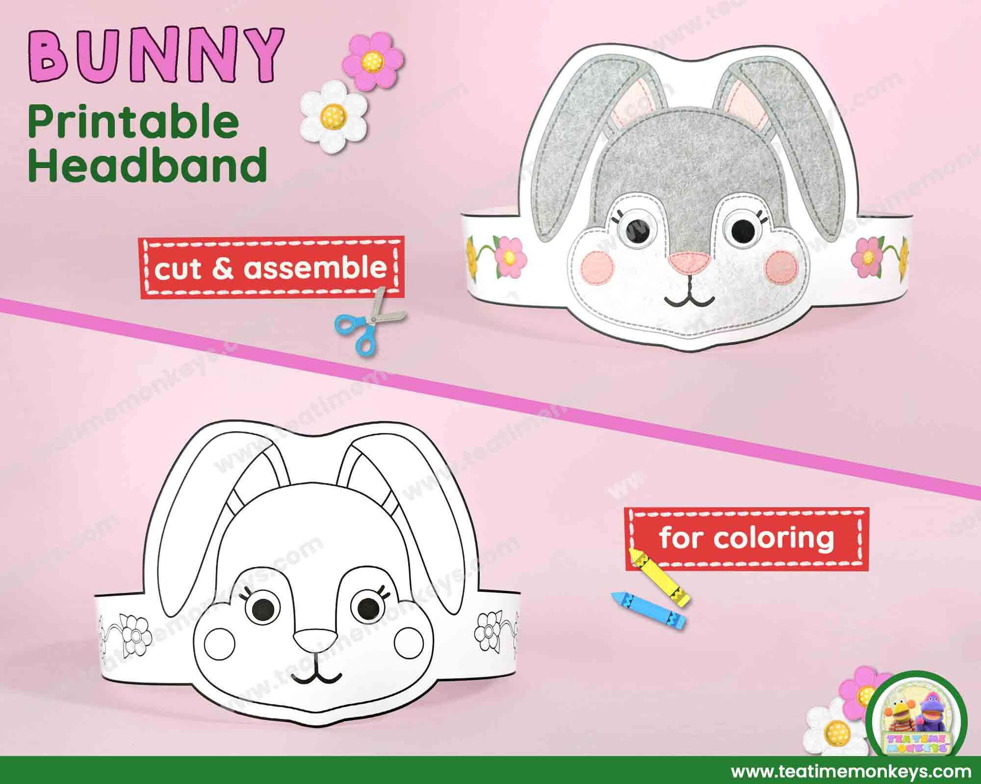 Printable BUNNY Headband Printable Crown Rabbit Craft - Etsy