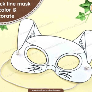 RABBIT Mask: Precolored and for Coloring - Printable Mask for Kids ...