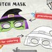 WITCH Mask: Precolored and for Coloring - Printable Halloween Mask for ...