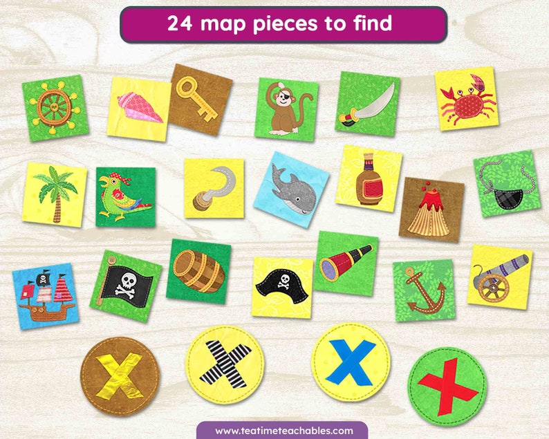 Treasure Island Pirate Map | PRINTABLE Game | PDF | Pirates Matching ...