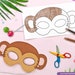 MONKEY Mask: in Color and for Coloring Printable Jungle Animals Mask ...