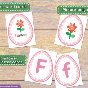 Spring-themed Matching Cards: Beginning Letter Sounds & Phonics Game ...