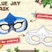 BLUE JAY Mask: Precolored and for Coloring - Printable Mask for Kids ...