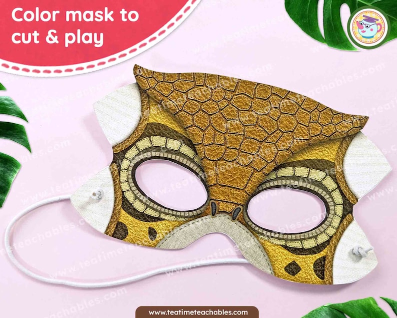 Ankylosaurus Dinosaur Mask: Precolored & Black Line (PDF) - Etsy