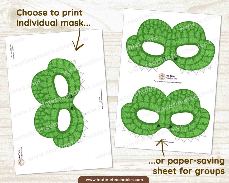 Crocodile Mask: Precolored & for Coloring, Jungle Animal Craft (PDF) - Etsy