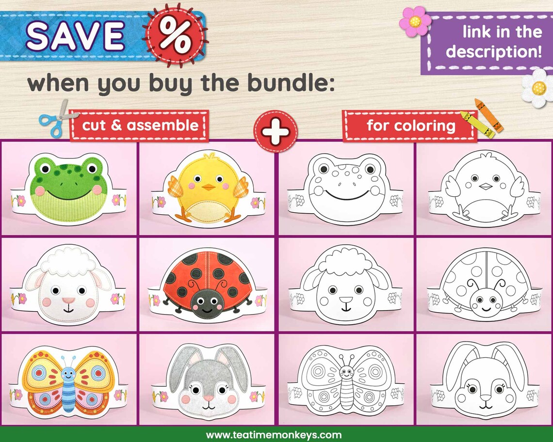 Printable BUNNY Headband Printable Crown Rabbit Craft - Etsy