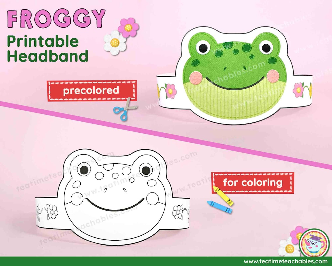 Printable FROG Headband Printable Crown Frog Craft for Kids PDF - Etsy