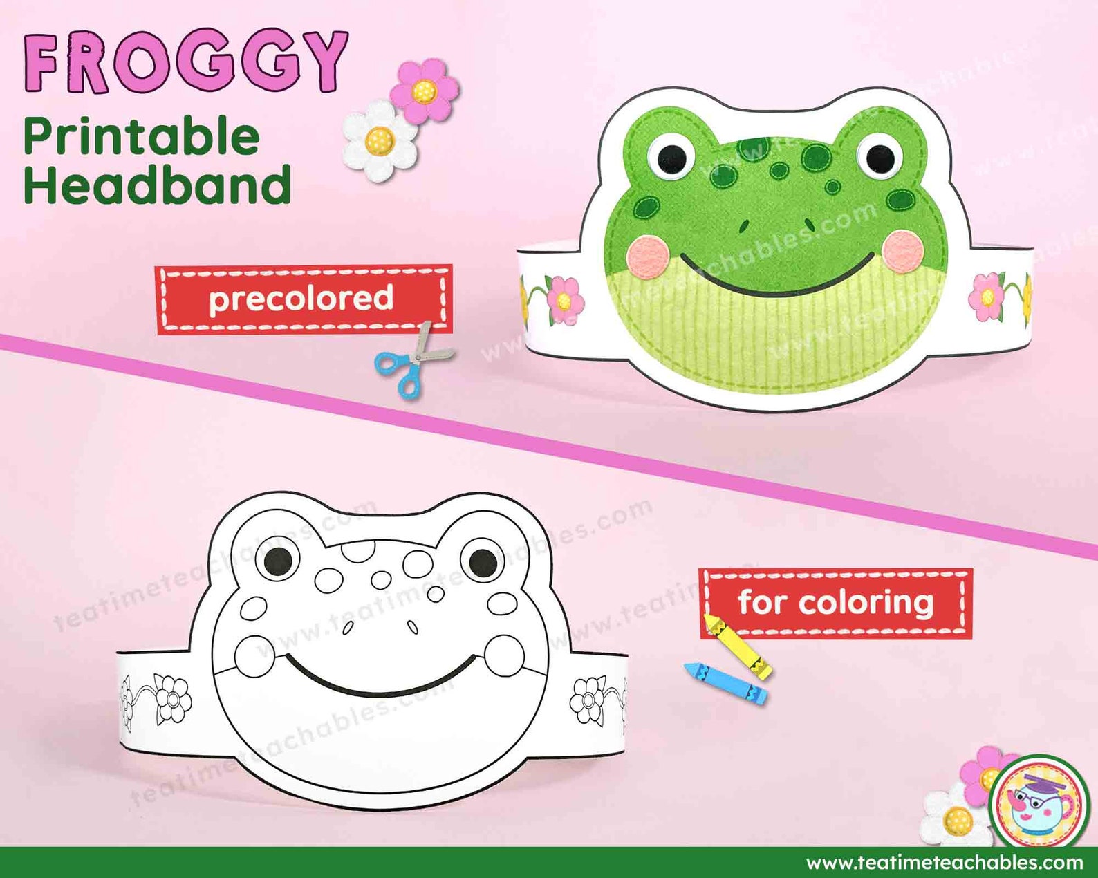 Printable FROG Headband Printable Crown Frog Craft for Kids PDF - Etsy