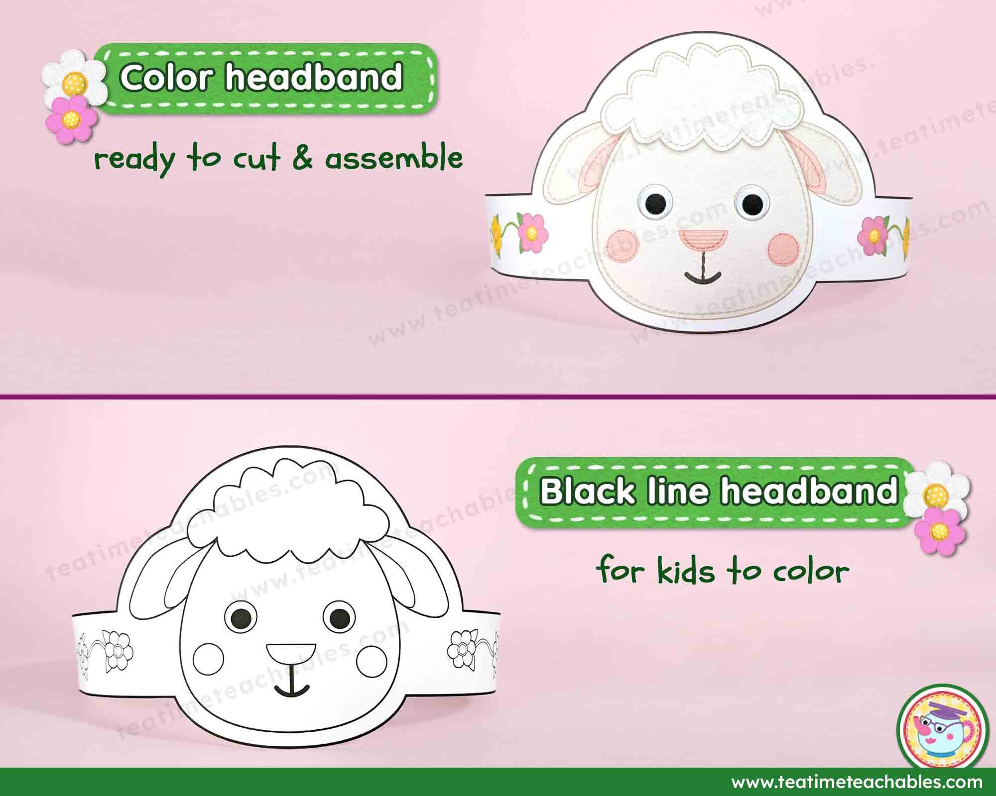 Printable LAMB Headband Printable Crown Lamb Craft for Kids PDF - Etsy