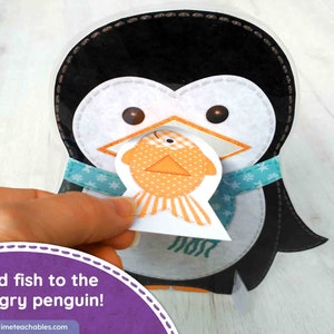 Hungry Penguin - Printable Game for Kids | Colors and Shapes Matching ...