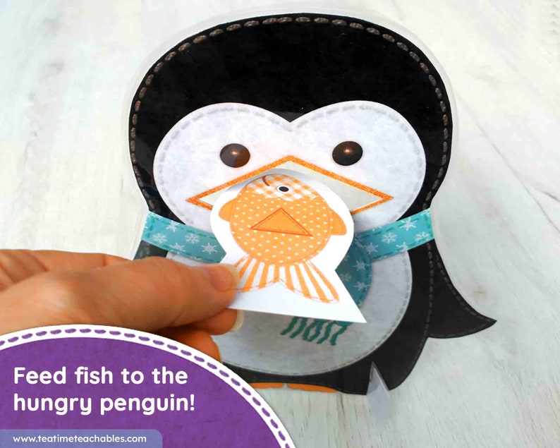 Hungry Penguin - Printable Game for Kids | Colors and Shapes Matching ...