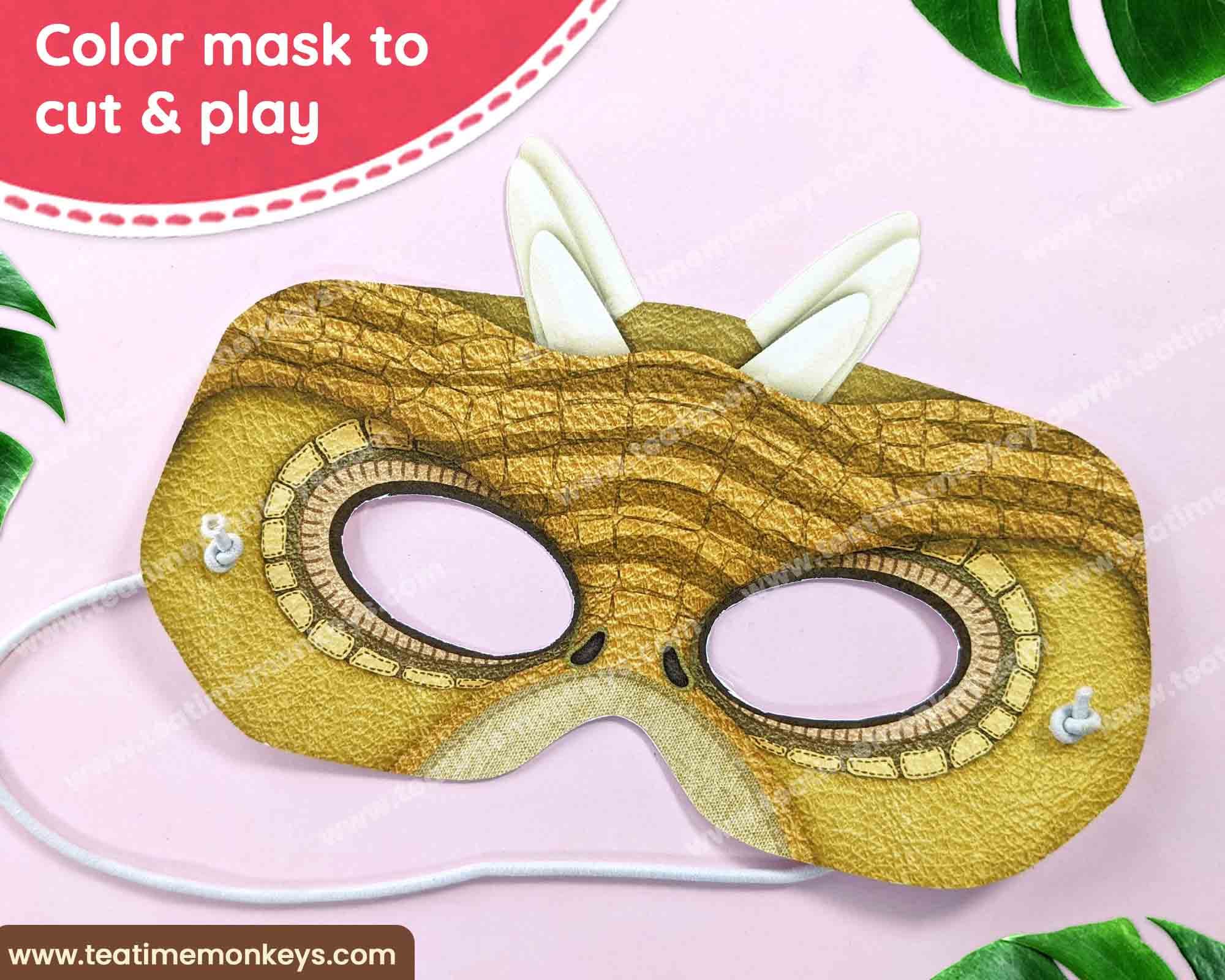 STEGOSAURUS Dinosaur Mask: in Color and for Coloring - Etsy