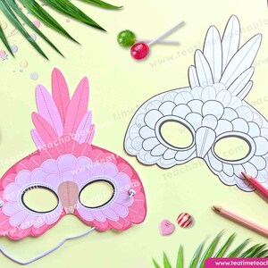 Pink Cockatoo Mask – Printable Bird Mask for Kids | Galah Costume ...