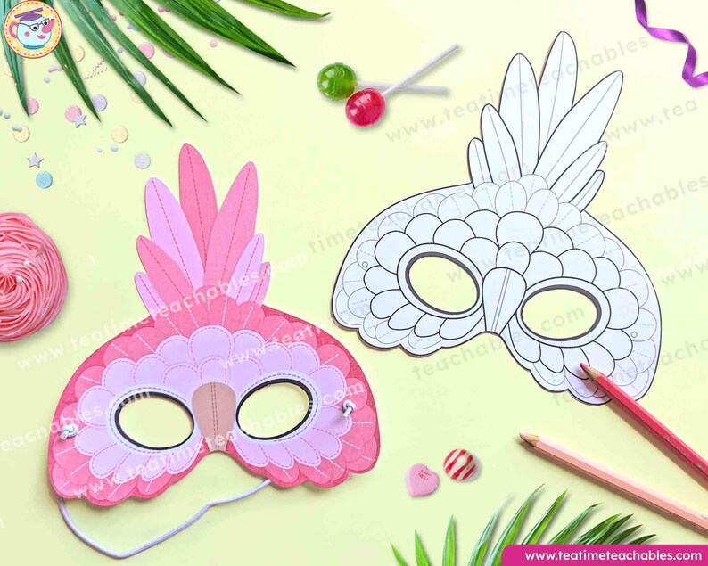 Pink Cockatoo Mask – Printable Bird Mask for Kids | Galah Costume ...