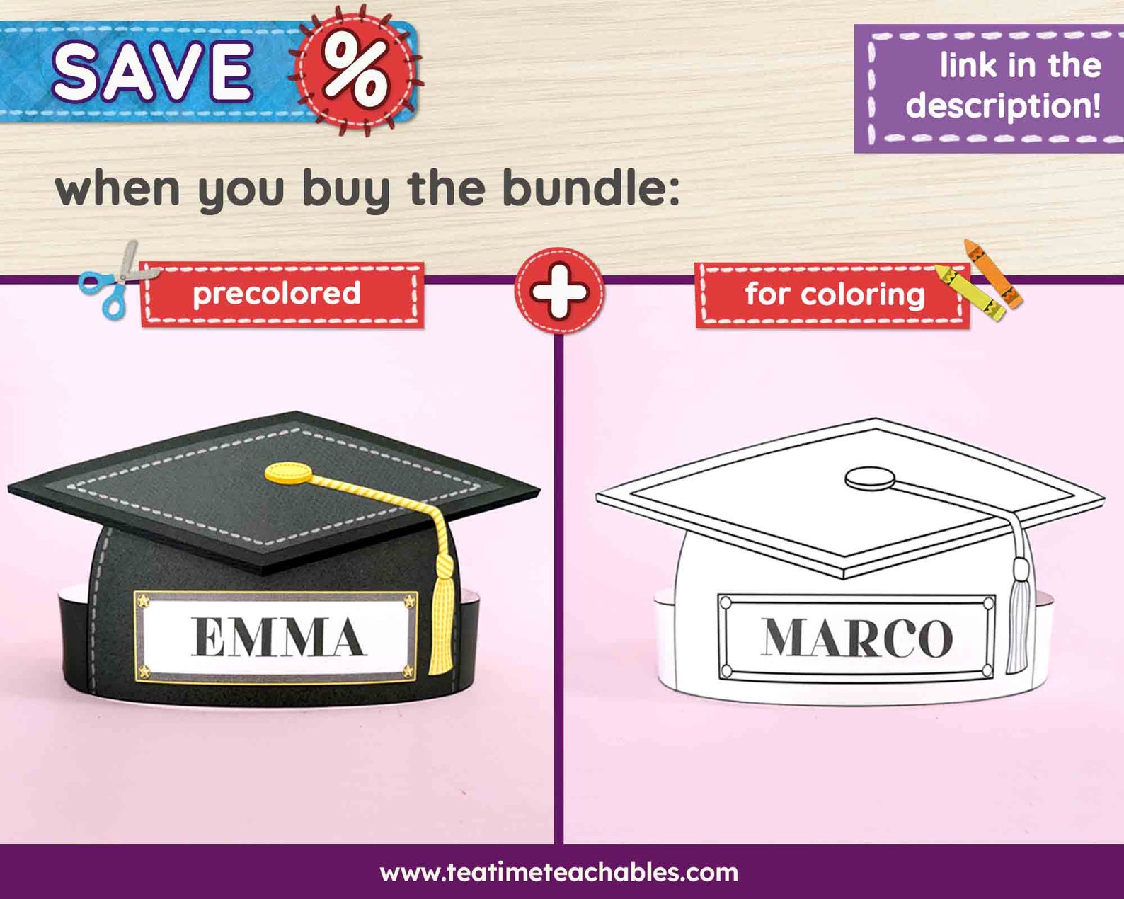 Printable GRADUATE CAP - Precolored Black | Preschool & Kindergarten ...