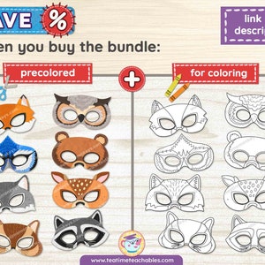 CHIPMUNK Mask: in Color and for Coloring - Printable Mask for Kids ...