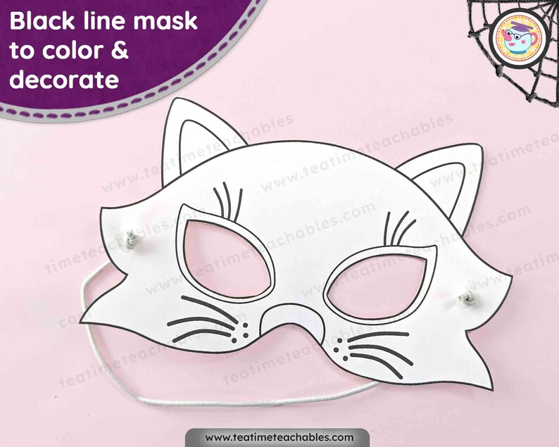 Printable Black Cat Mask: Halloween Costume Craft for Kids (PDF) - Etsy