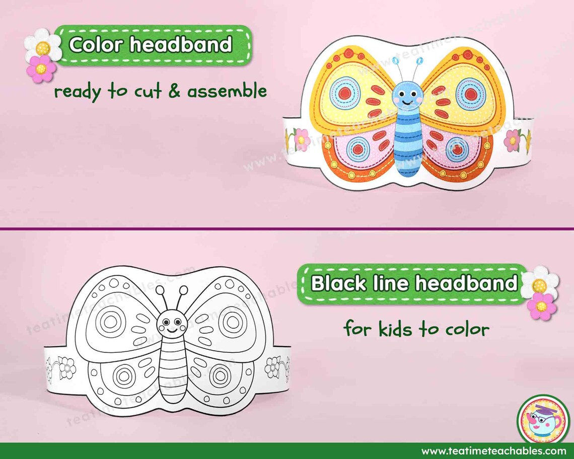 Printable BUTTERFLY Headband Printable Crown Butterfly Craft for Kids ...