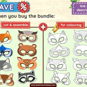 CHIPMUNK Mask: in Color and for Coloring Printable Mask for Kids PDF ...