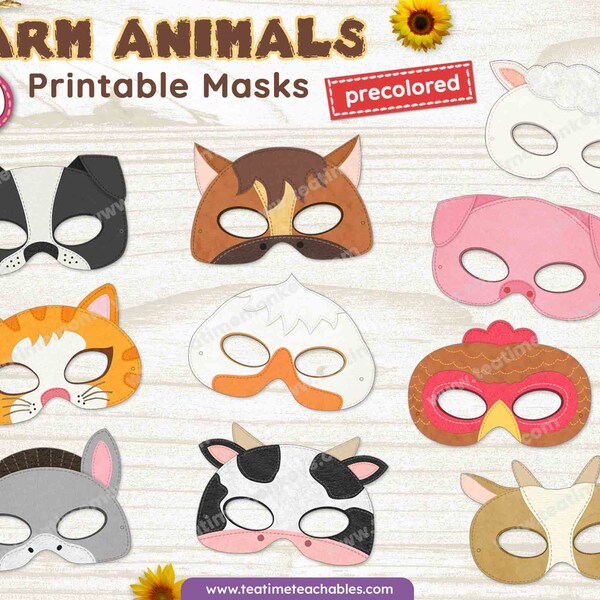 Farm Animal Mask - Etsy