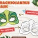 Brachiosaurus Dinosaur Mask: Precolored & for Coloring (PDF) - Etsy