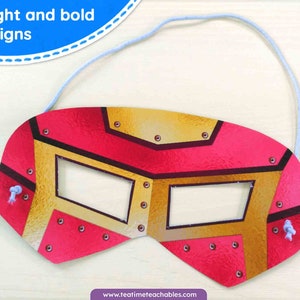 SUPERHEROES Masks for Kids | Ten Printable Masks & Wristbands ...