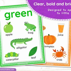 Learn the Colors | Pack of Classroom Wall Posters | PDF | Educational ...