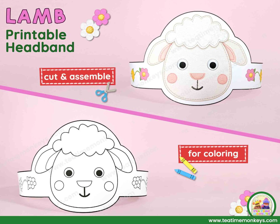 Printable LAMB Headband Printable Crown Lamb Craft - Etsy Canada
