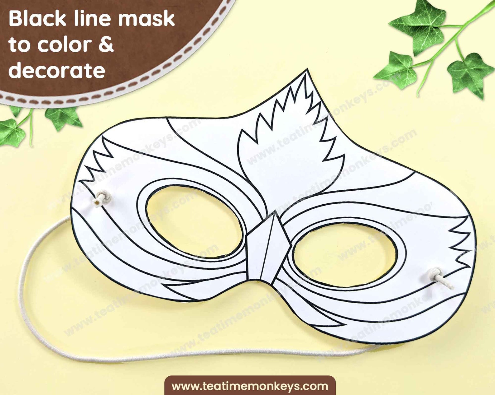 WOODPECKER Mask: in Color and for Coloring Printable Mask - Etsy