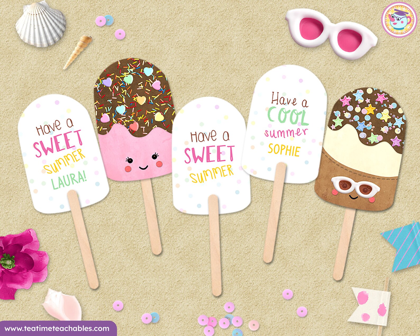 Popsicle Ice Pops - CHEEKY CHOCOLATE - Editable Kid's Party Favors ...