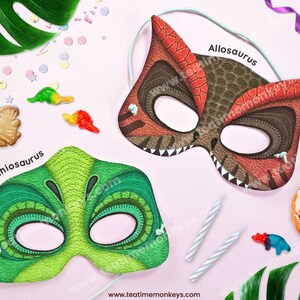 DINOSAURS Masks for Kids TEN Printable Masks in Color PDF Dinosaur ...