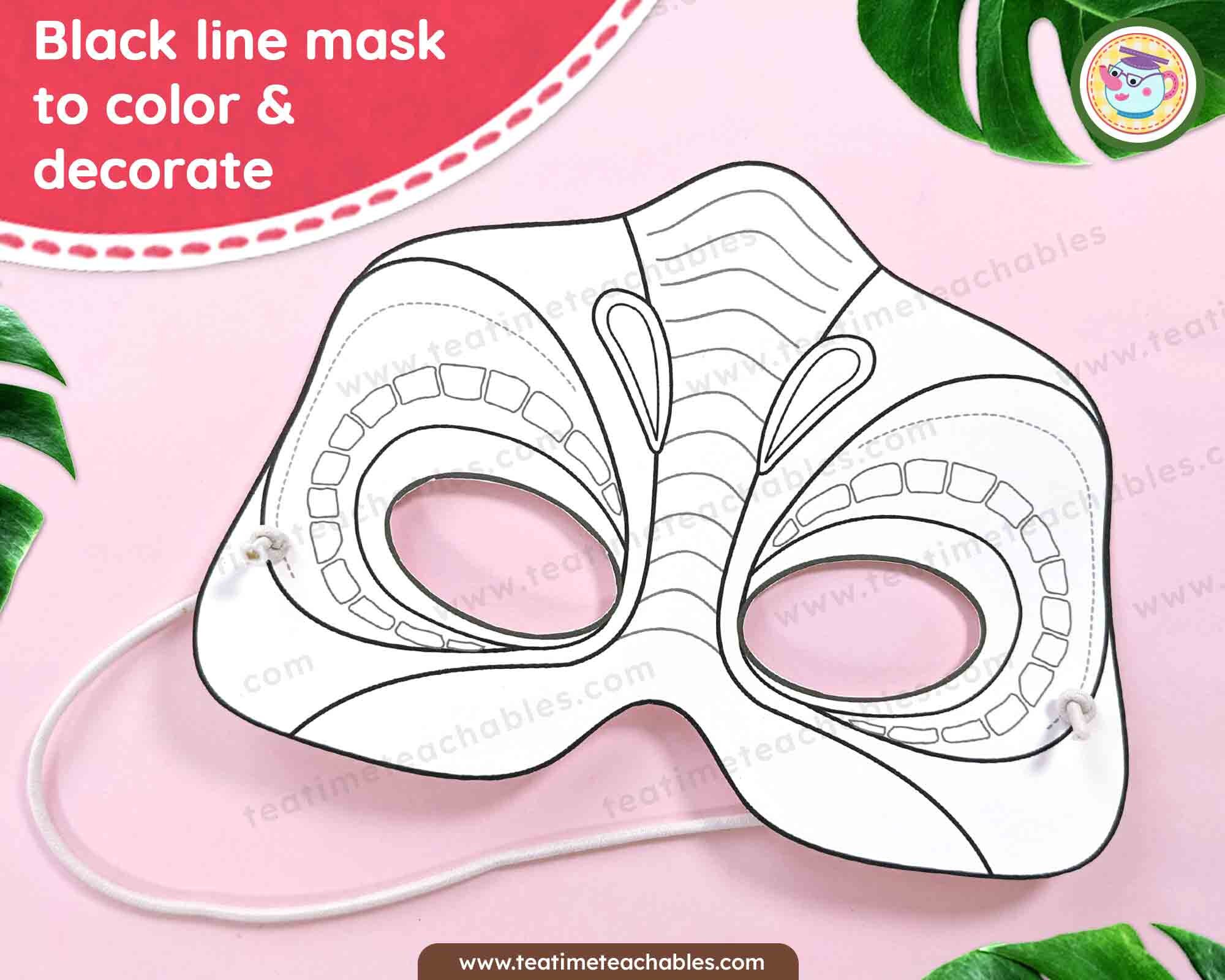 Brachiosaurus Dinosaur Mask: Precolored & for Coloring (PDF) - Etsy