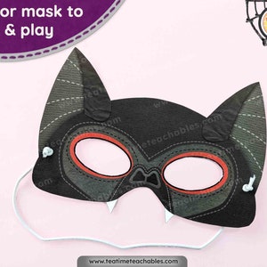 Printable Vampire Bat Mask: Halloween Costume Craft for Kids (PDF ...