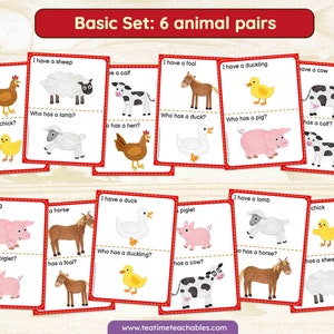 I Have – Who Has Game | Farm Animals and Babies - EDITABLE | Printable ...