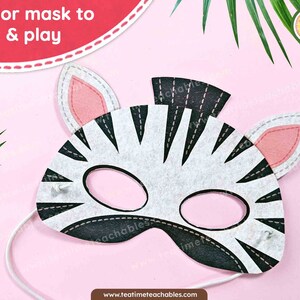 Printable Zebra Mask: Precolored & Coloring Craft (PDF) - Etsy