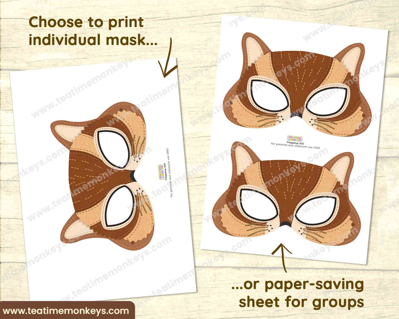 CHIPMUNK Mask: in Color and for Coloring Printable Mask for Kids PDF ...