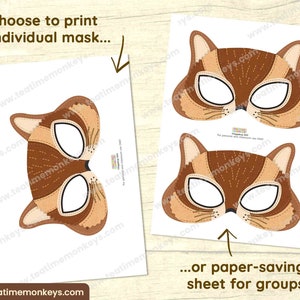 CHIPMUNK Mask: in Color and for Coloring Printable Mask for Kids PDF ...